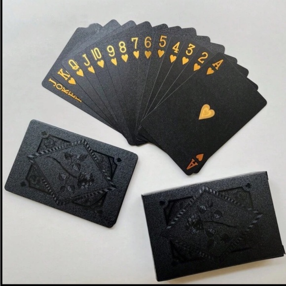 Games | New Pack Waterproof Elegant Black And Gold Deck Of Playing ...